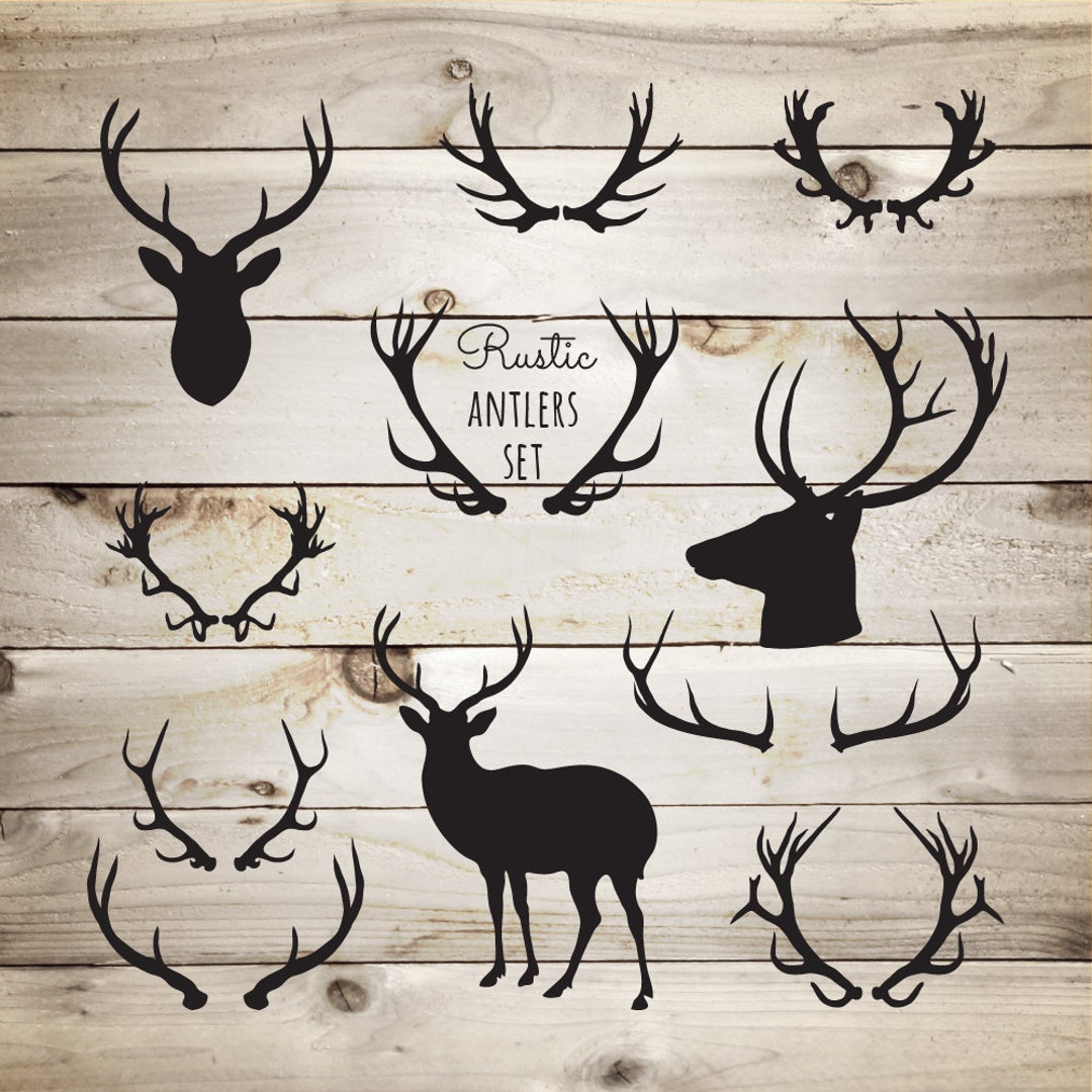 Rustic Clipart Deer Antlers - Woodland Clipart - Reindeer Antlers ...
