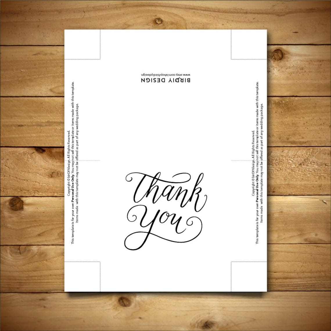 Printable Thank You Card Template Calligraphy Hand - Etsy