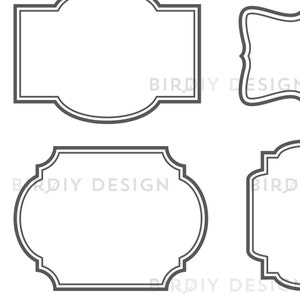 Vintage Frames Clip Art Set - Frames With Solid Lines - Vector EPS and ...