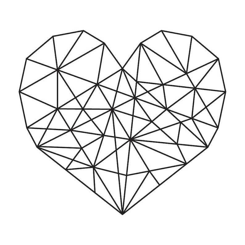 Geometric Hearts Logo Clip Art Heart Logo Boho Clipart | Etsy