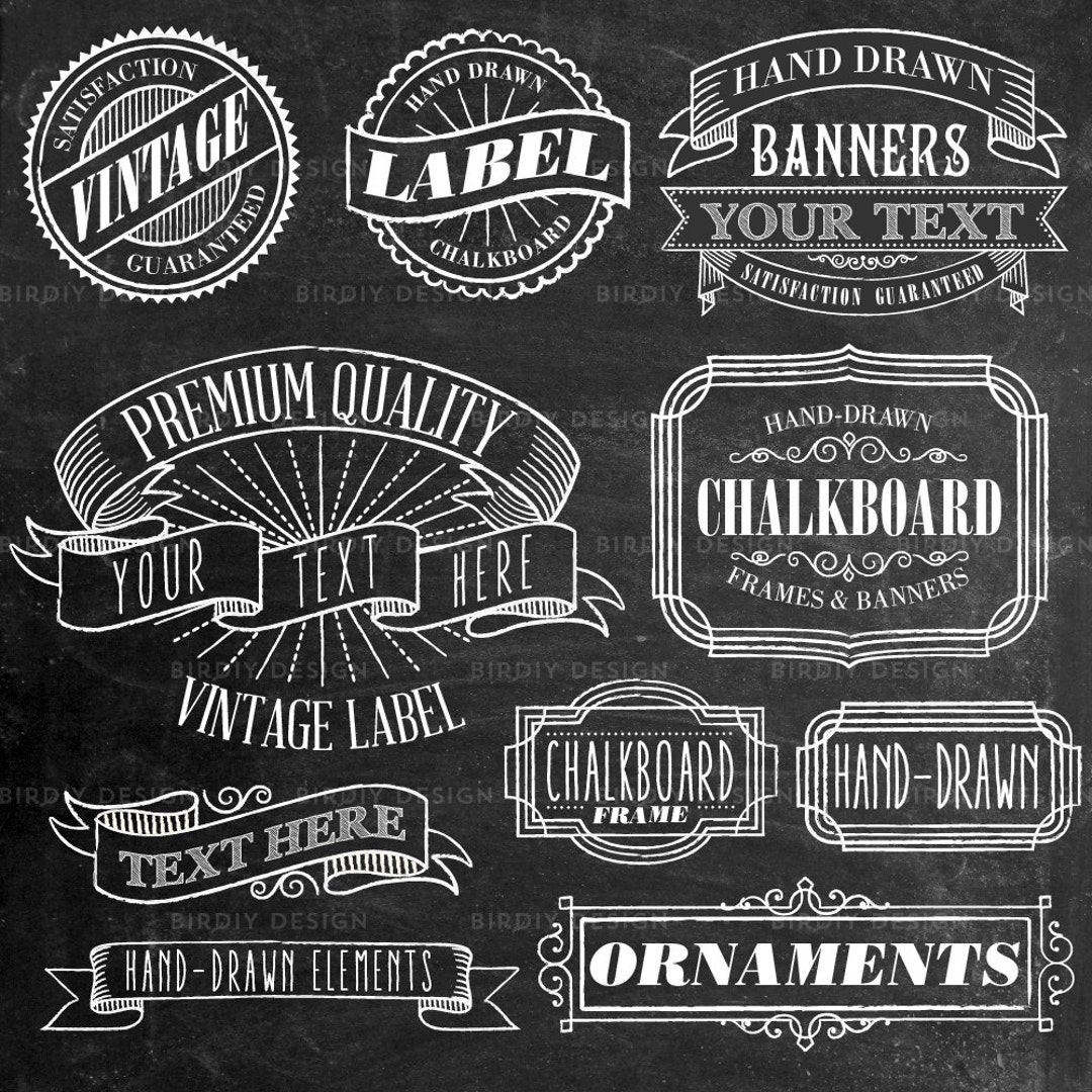 Rustic Frames Clipart Rustic Boho Chalkboard Chalk Clipart Boho Wedding ...