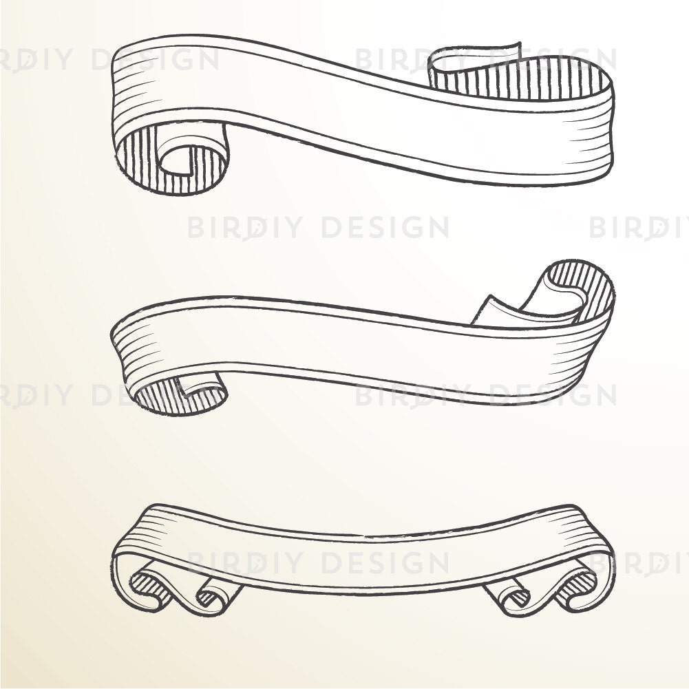 Rustic Banners Clipart Vintage Banners Rustic Boho Wedding - Etsy