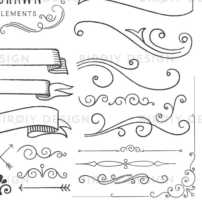 Woodland Clipart Floral Clipart Antlers Banners | Etsy