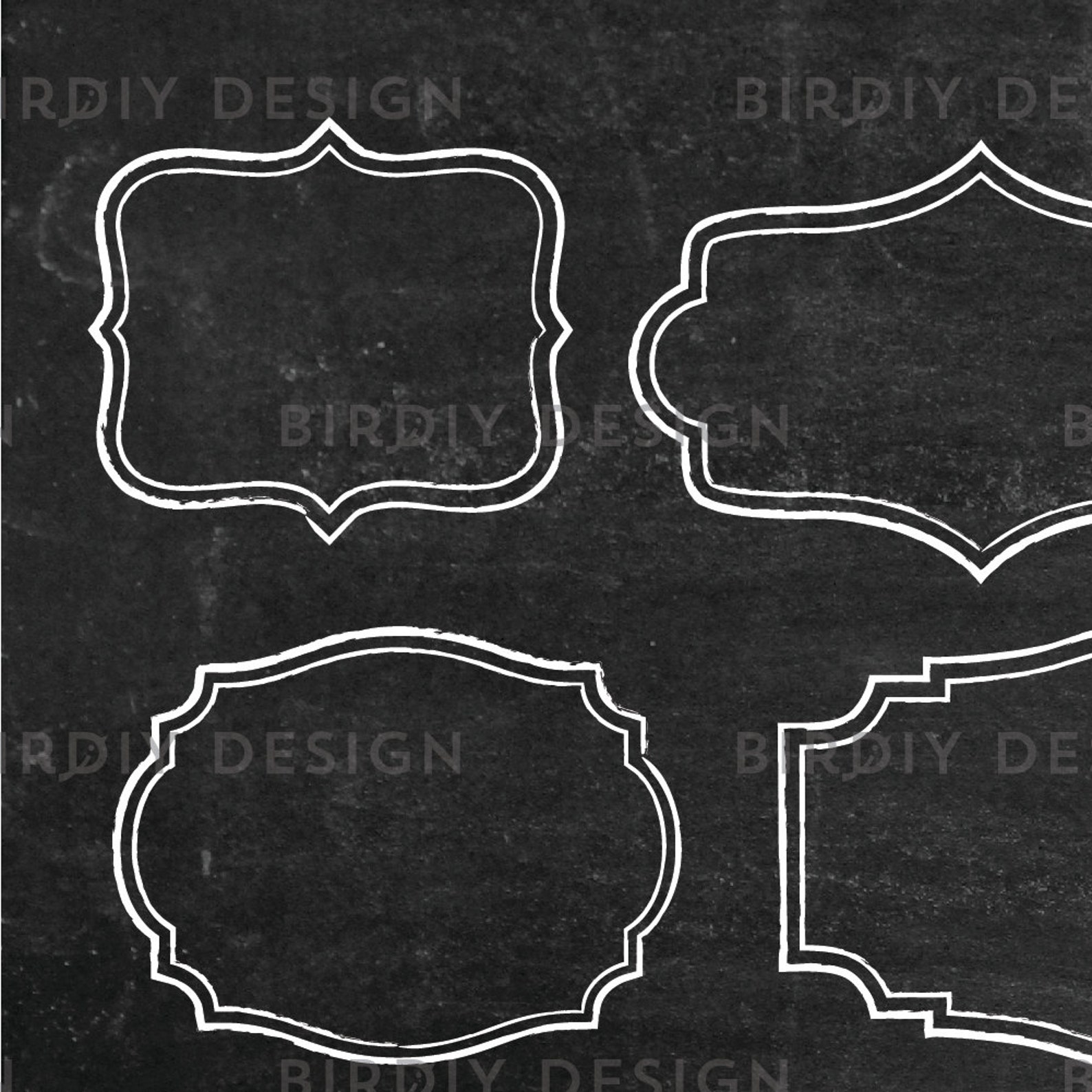 Rustic Frames Clipart - Vintage Frames Clipart - Chalk Clipart - Boho ...