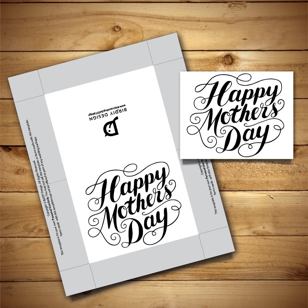 Printable Mother’s Day Card - Hand Lettering Design - Blank Inside ...