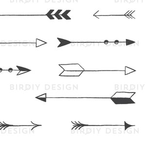 Rustic Arrow Clipart - Tribal Arrow Clipart - Rustic Wedding Clipart ...