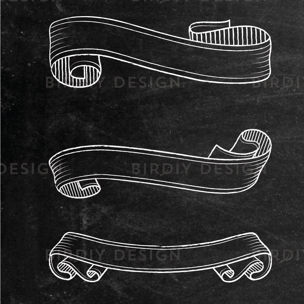 Rustic Banners Clipart Chalkboard Chalk Clipart Rustic - Etsy