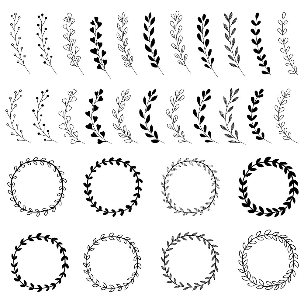 Rustic Wedding Clipart Bundle Wreaths & Floral Graphics - Etsy