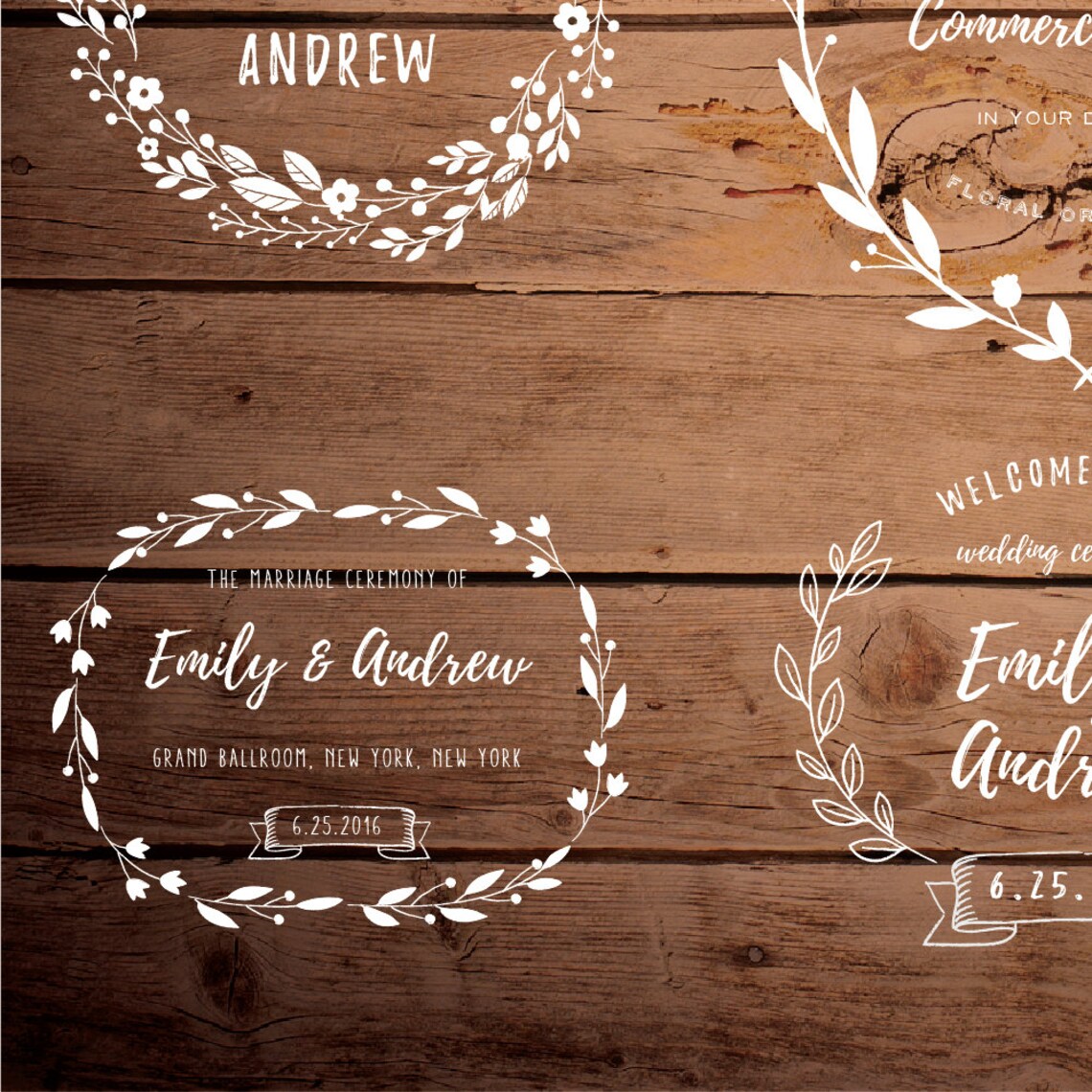 Photoshop Clipart Overlay Wreath Clipart Save the Date | Etsy