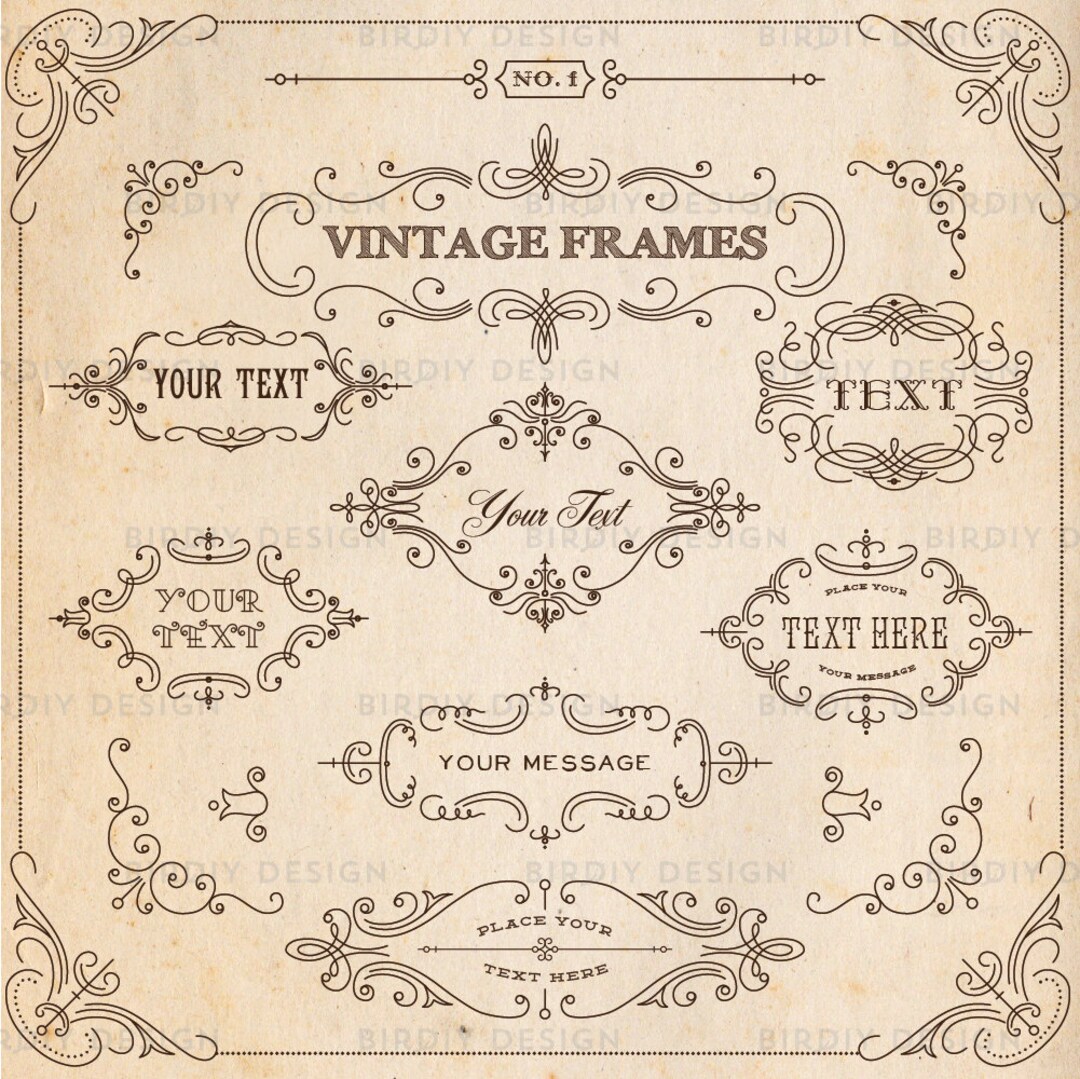 Rustic Frames Clipart Set - Calligraphy Clipart - Rustic Boho Clipart ...