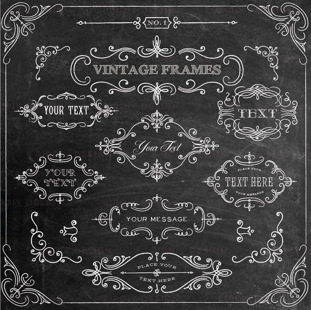 Rustic Frames Clipart Set - Rustic Clipart - Boho Clipart - Chalkboard ...