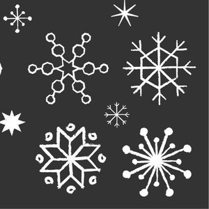 Christmas Clipart - Snowflake Clipart - Winter Clipart - Chalk Clipart ...