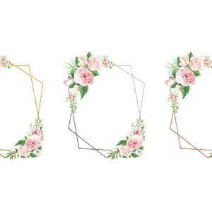 Watercolor Rose Clipart Set - Watercolor Flower Clipart - Silver Rose ...