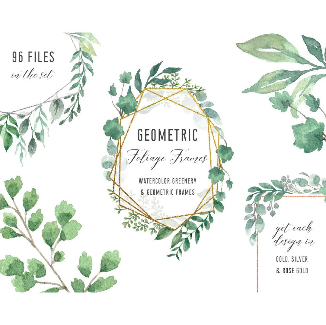 Watercolor Leaf Clipart Set - Watercolor Floral Clipart - Digital ...