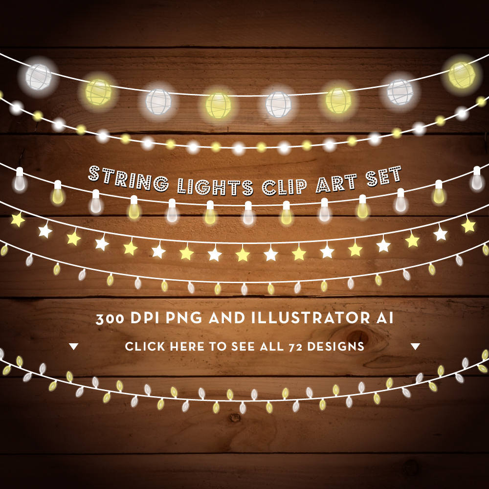 String Lights Clipart Christmas Lights Fairy Lights | Etsy
