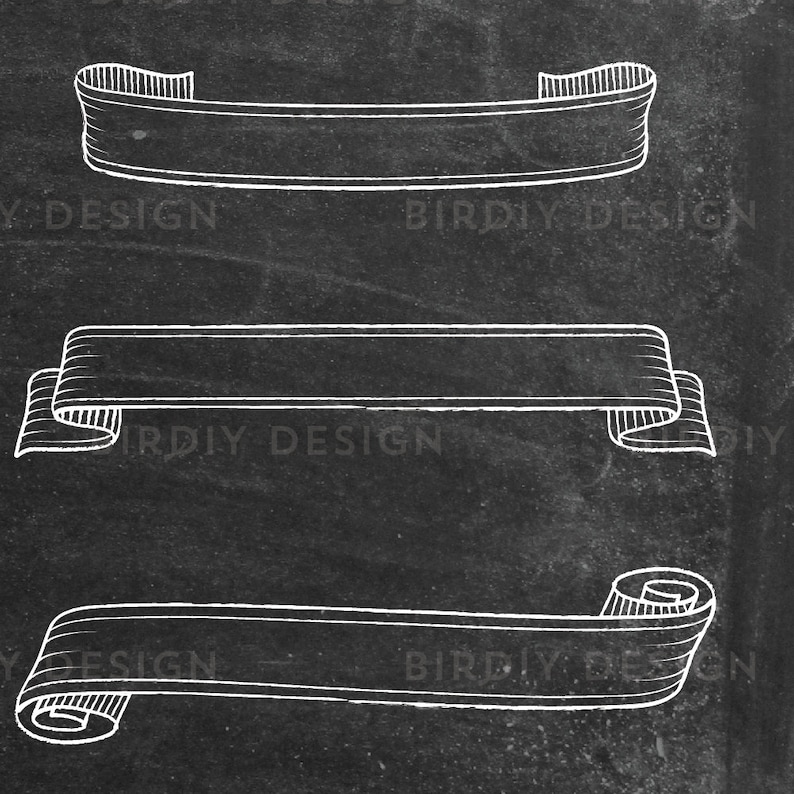 Rustic Banners Clipart - Chalkboard Chalk Clipart - Rustic Boho Wedding ...