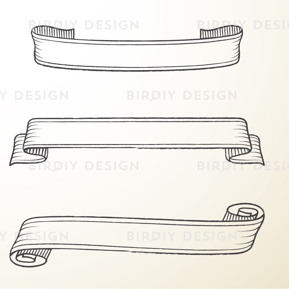 Rustic Banners Clipart Vintage Banners Rustic Boho Wedding - Etsy