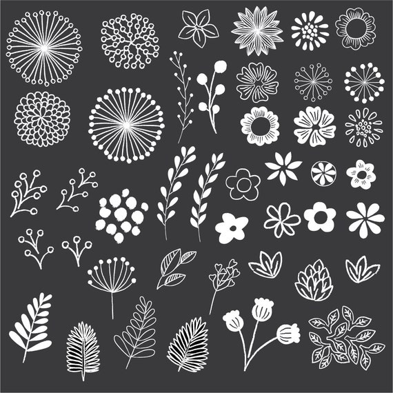 Flower Clipart Chalk