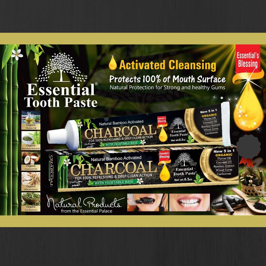 Natural Bamboo Activated CHARCOAL Toothpaste 5 in 1 Formula by ...