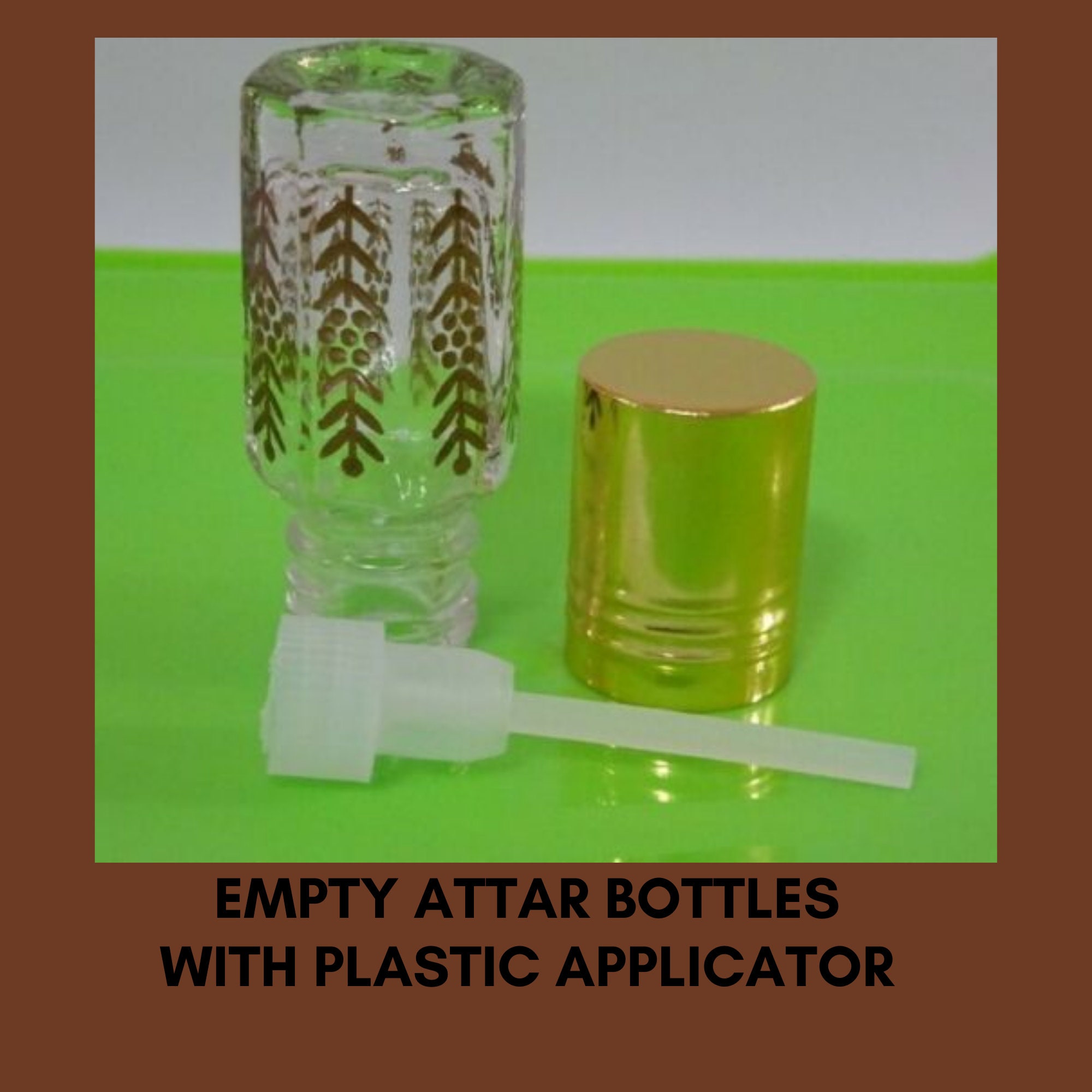 Empty Golden Printed Attar Bottles With Applicator (3ML, 6ML, 12ML) - Etsy