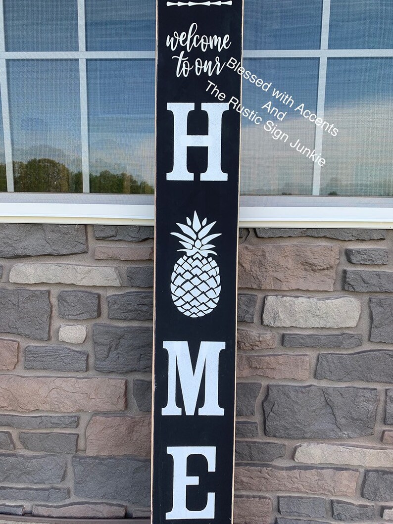 Large welcome signs welcome to our home signs pineapple | Etsy