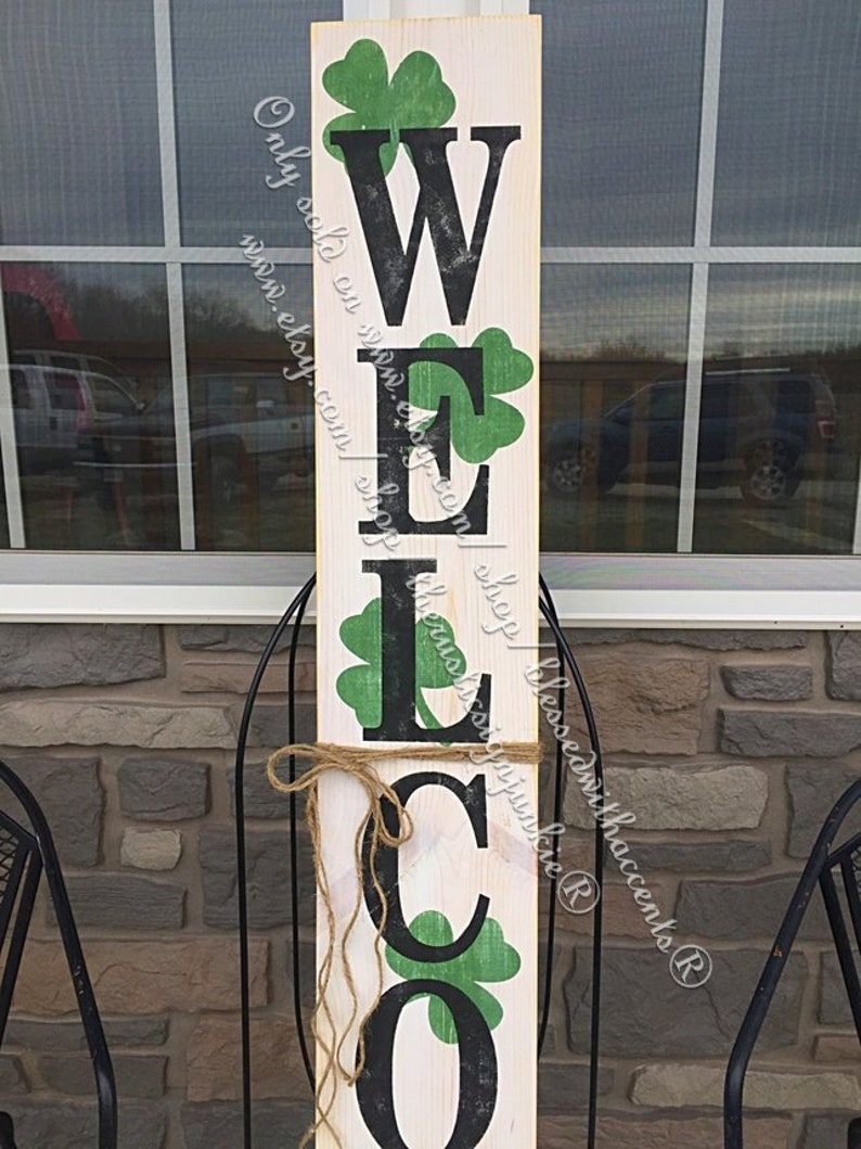St Patrick's Day Decor Rustic Welcome Signs Welcome - Etsy