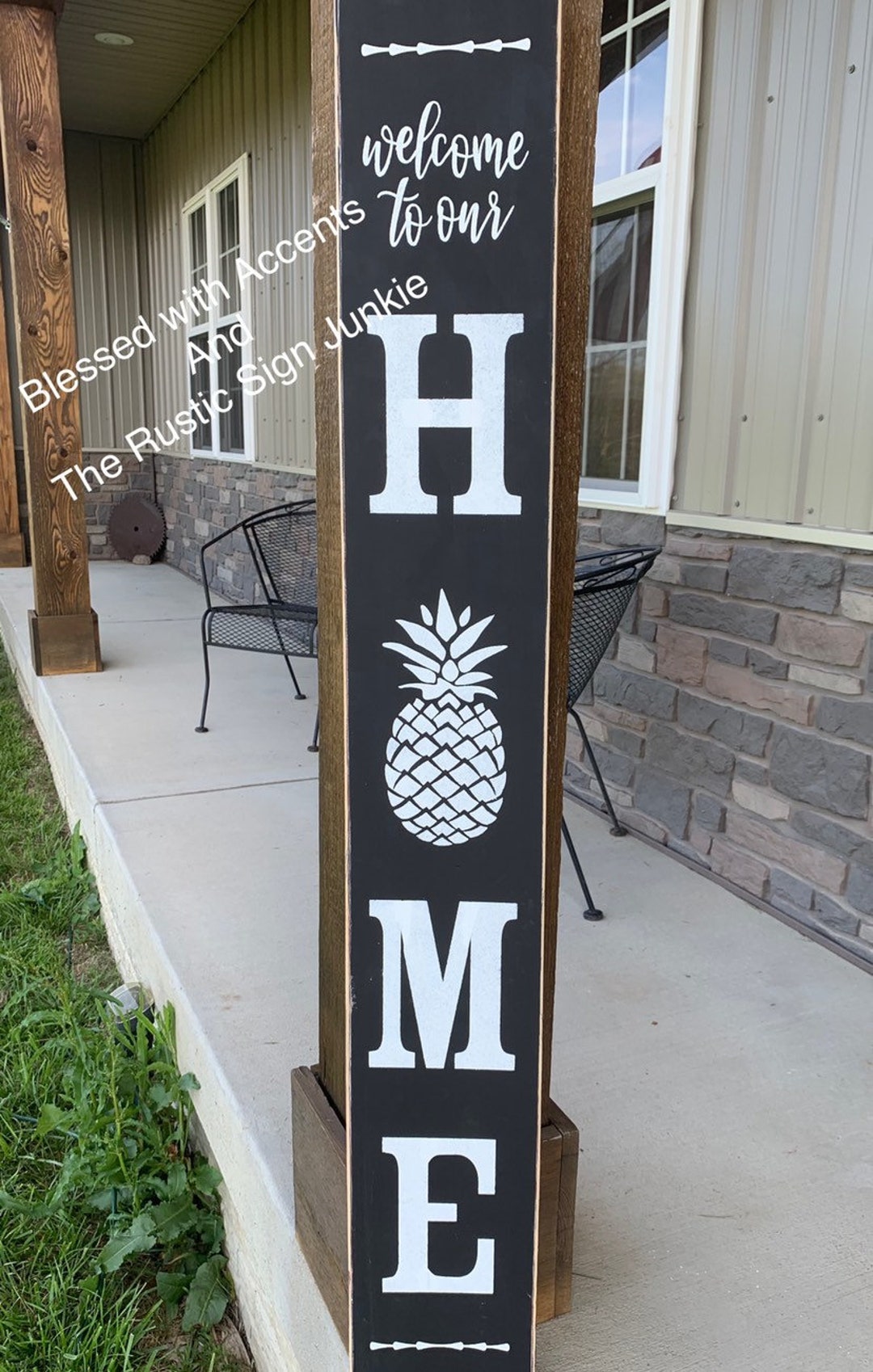 Large Welcome Signs, Welcome to Our Home Signs, Pineapple Decor, Front ...