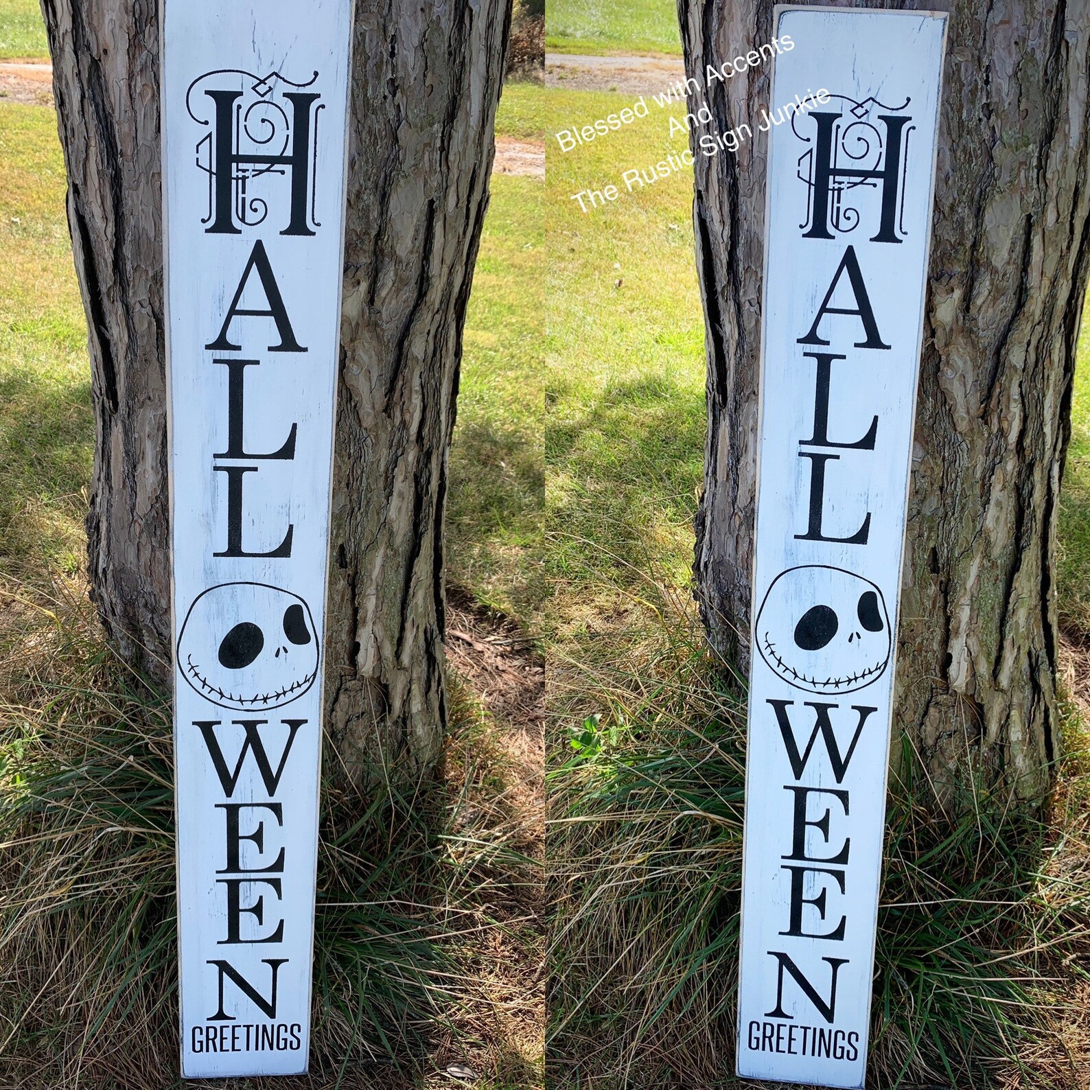 Large Welcome Signs Jack Skellington Halloween Porch Sign - Etsy UK