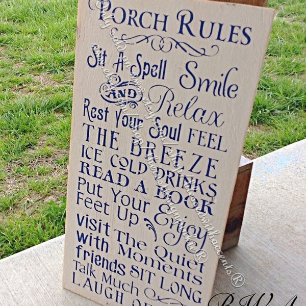 Porch Rules Sign - Etsy