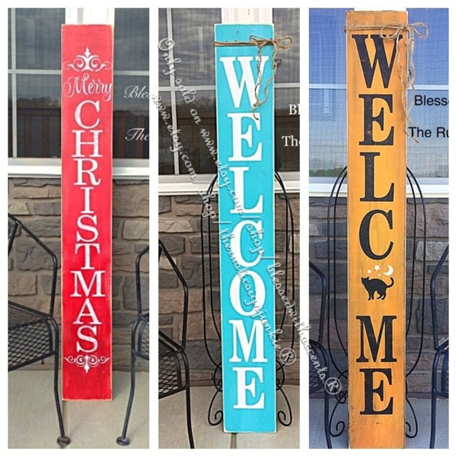 Reversible Signs Welcome Porch Signs Rustic Fall Porch Sign - Etsy