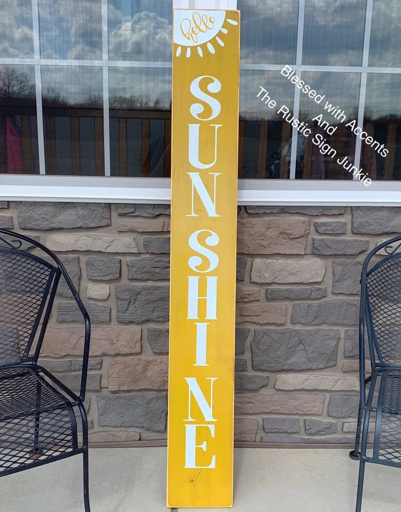 Large Welcome Signs Summer Porch Signs Hello Sunshine Porch - Etsy