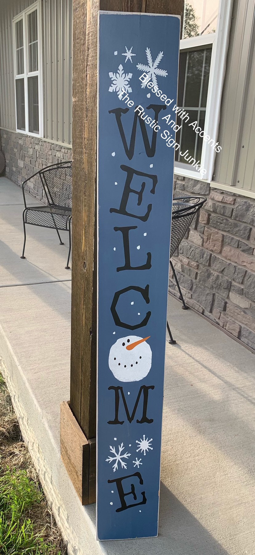 Large Welcome Signs Snowman Welcome Sign Snowman Decor | Etsy
