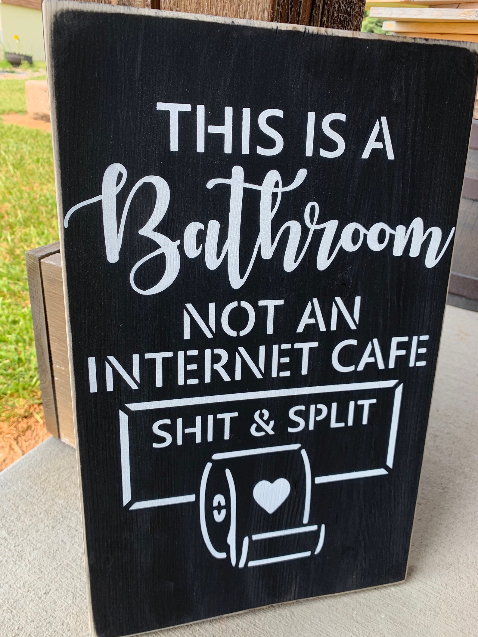 Bathroom Humor Sign Funny Potty Humor Shit and Split - Etsy