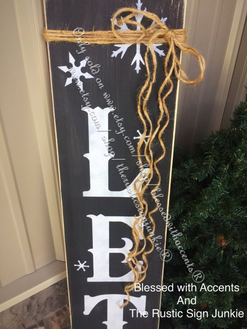 Let It Snow Sign Rustic Christmas Decor Large Porch Signs - Etsy