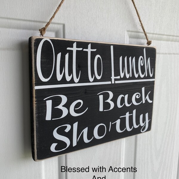 Out to Lunch Be Back at Sign - Etsy