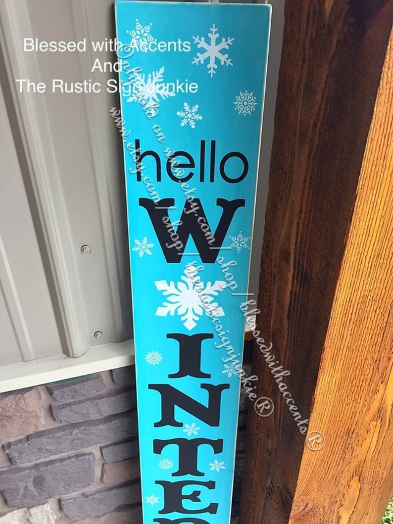 Hello Winter Sign Winter Welcome Sign Large Welcome - Etsy
