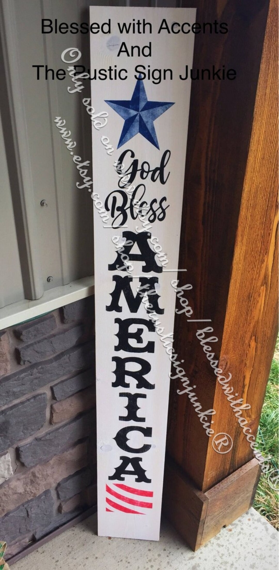 Large Welcome Signs God Bless America Sign Rustic Wood - Etsy