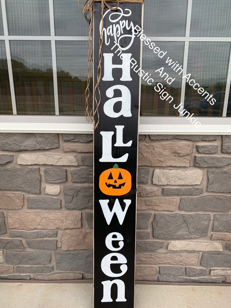 Large welcome signs happy Halloween sign Halloween | Etsy