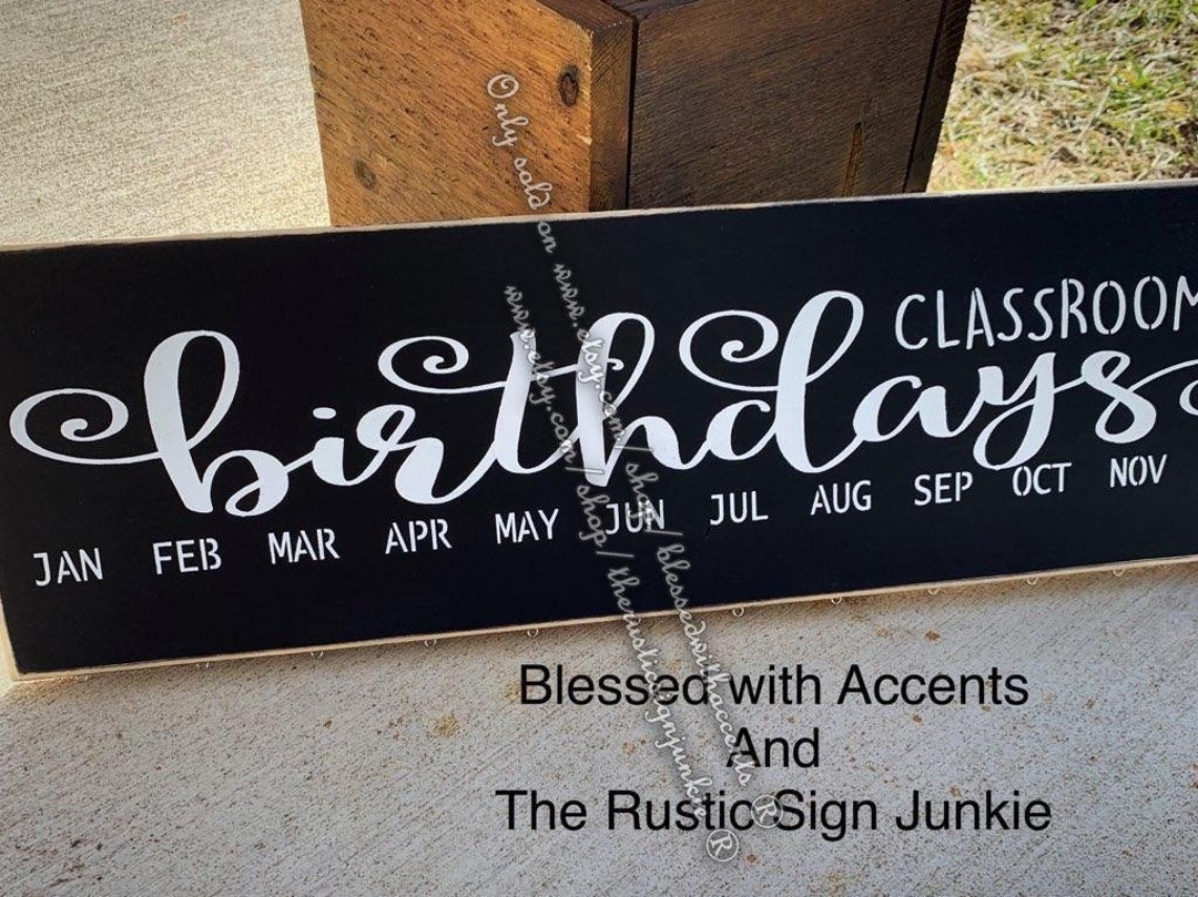 Class Birthdays Wood Wall Hanging, Back to School, Teacher Gift ...