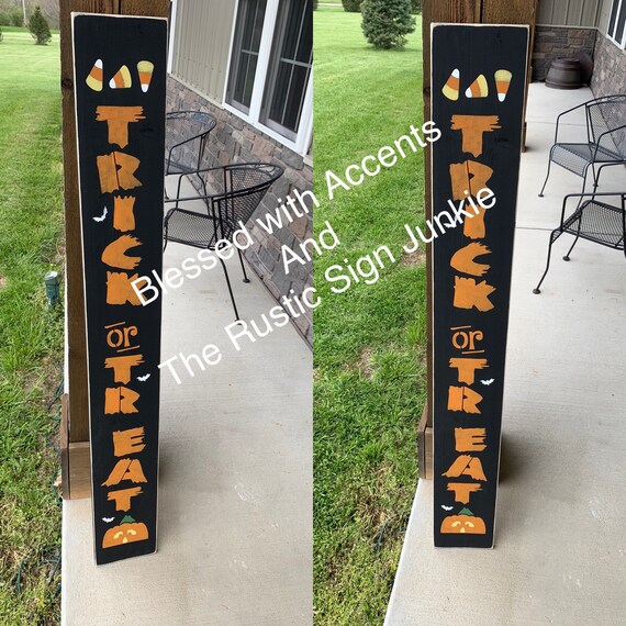 Large Welcome Signs Trick or Treat Sign Halloween Sign - Etsy