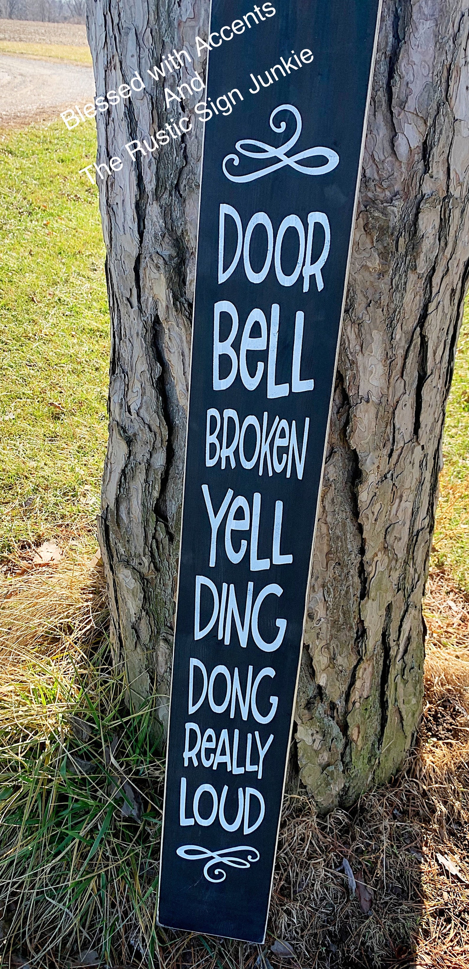 Large Welcome Signs Door Bell Broken Sign Front Door Decor - Etsy