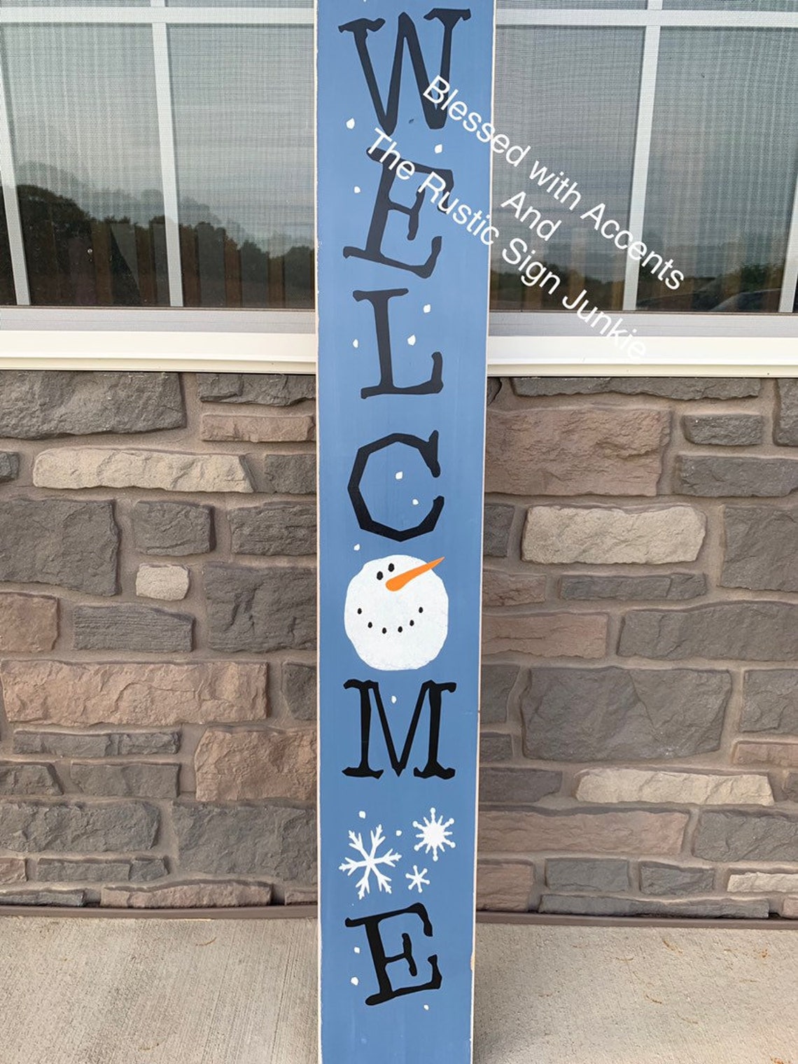 Large Welcome Signs Snowman Welcome Sign Snowman Decor | Etsy