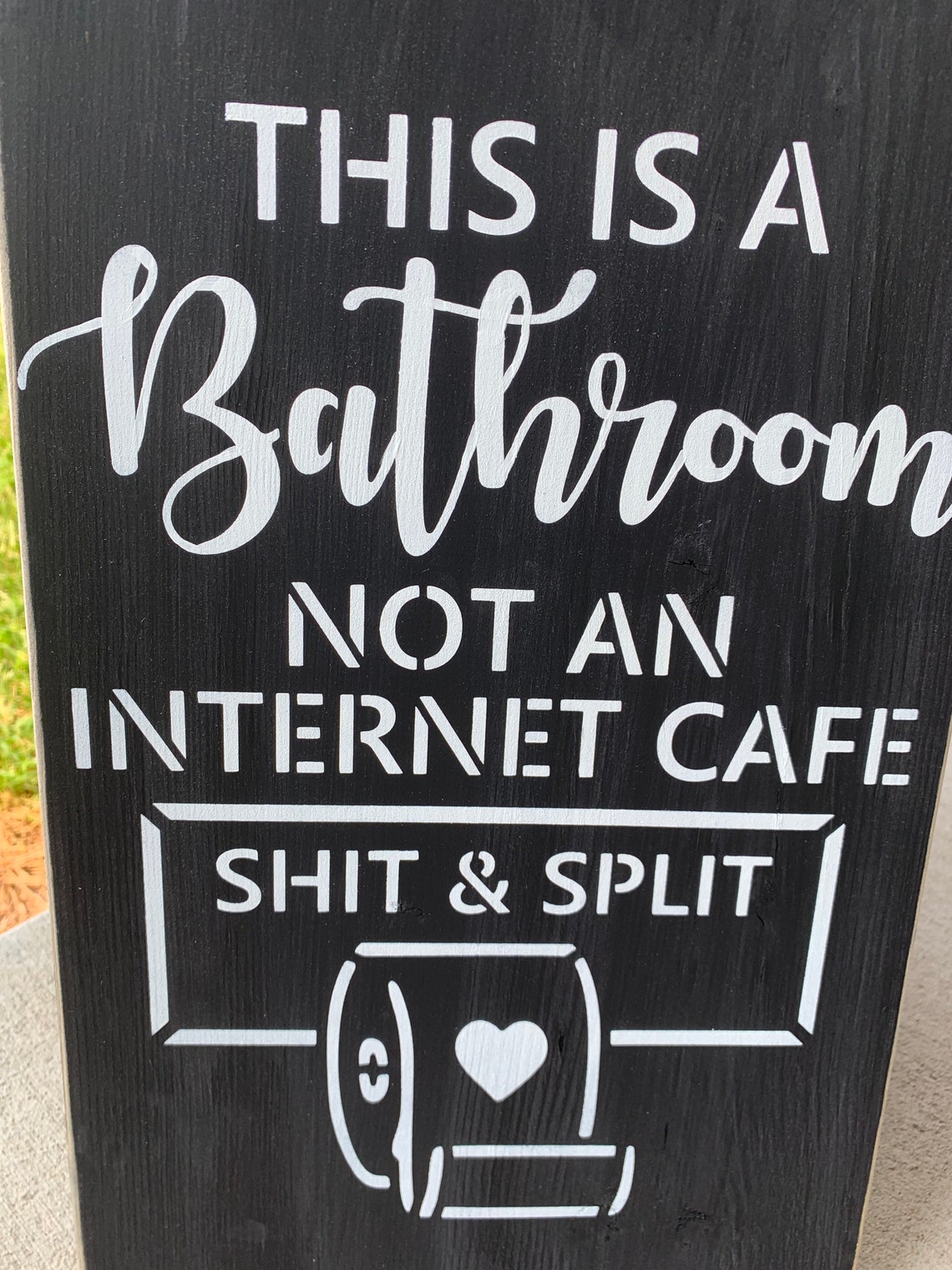Bathroom Humor Sign Funny Potty Humor Shit and Split - Etsy