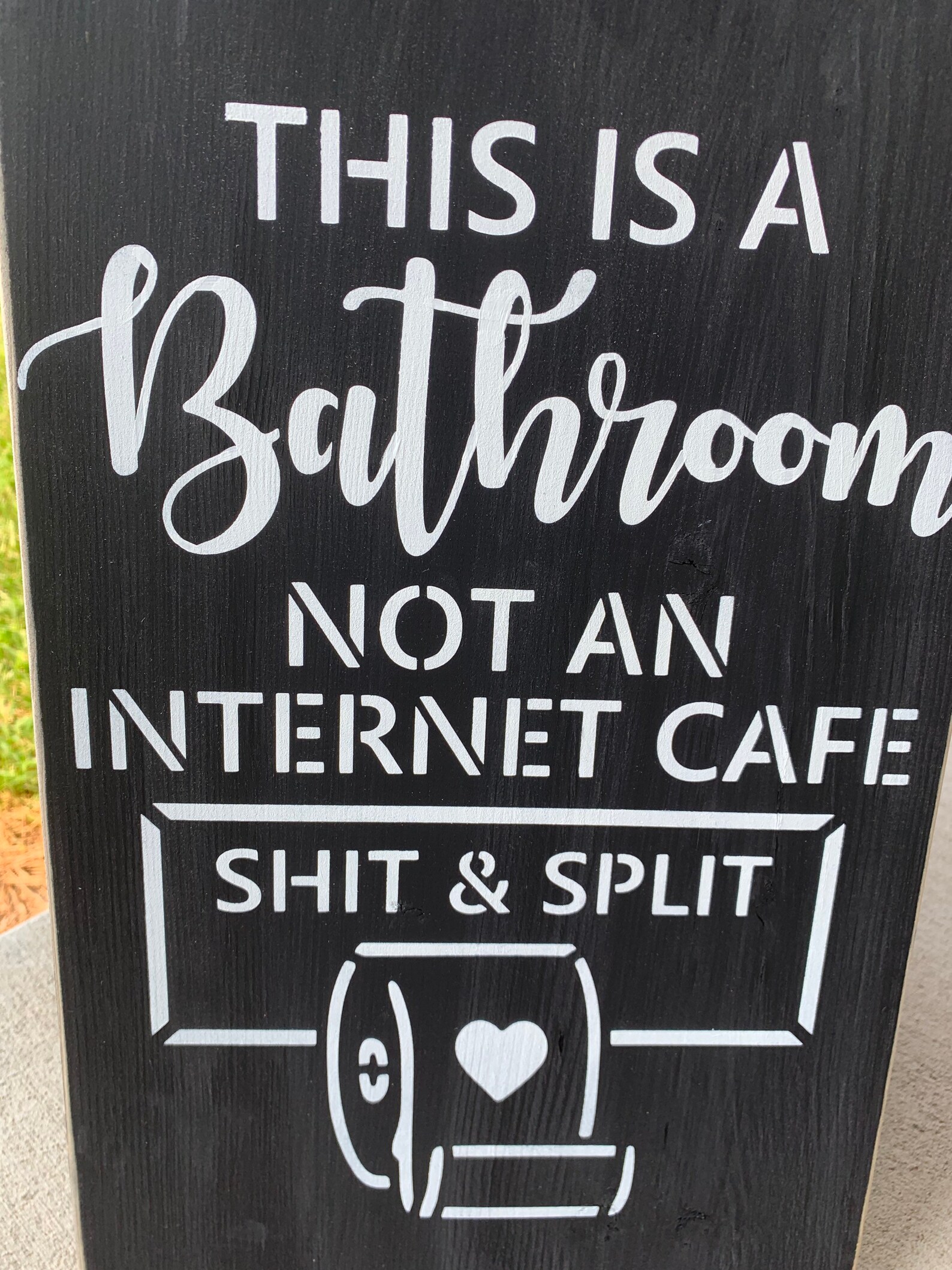 Bathroom Humor Sign Funny Potty Humor Shit and Split - Etsy