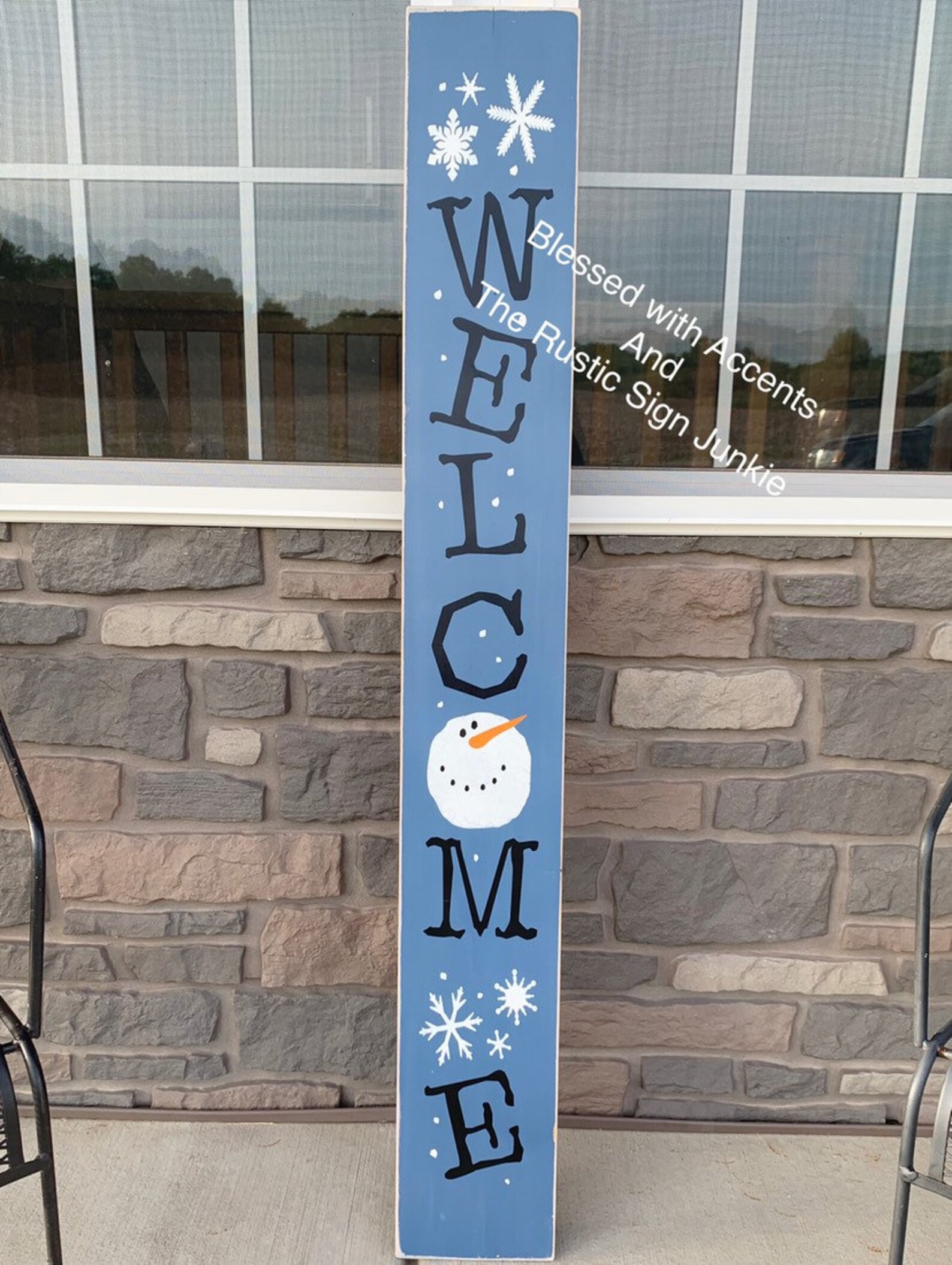 Large welcome signs snowman welcome sign snowman decor | Etsy