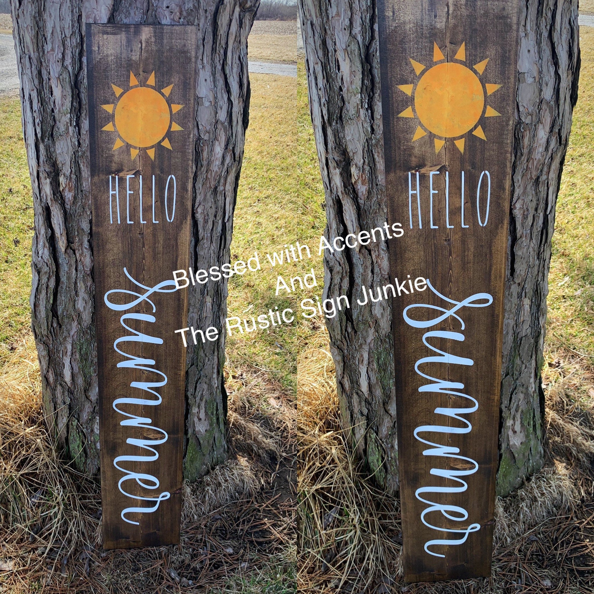 Summer Porch Decor Large Welcome Signs Hello Summer Porch | Etsy