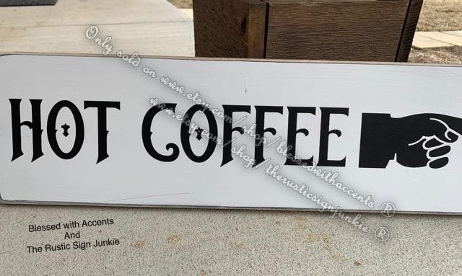 Hot Coffee Sign Coffee Sign Coffee Drinkers Gift Rustic - Etsy