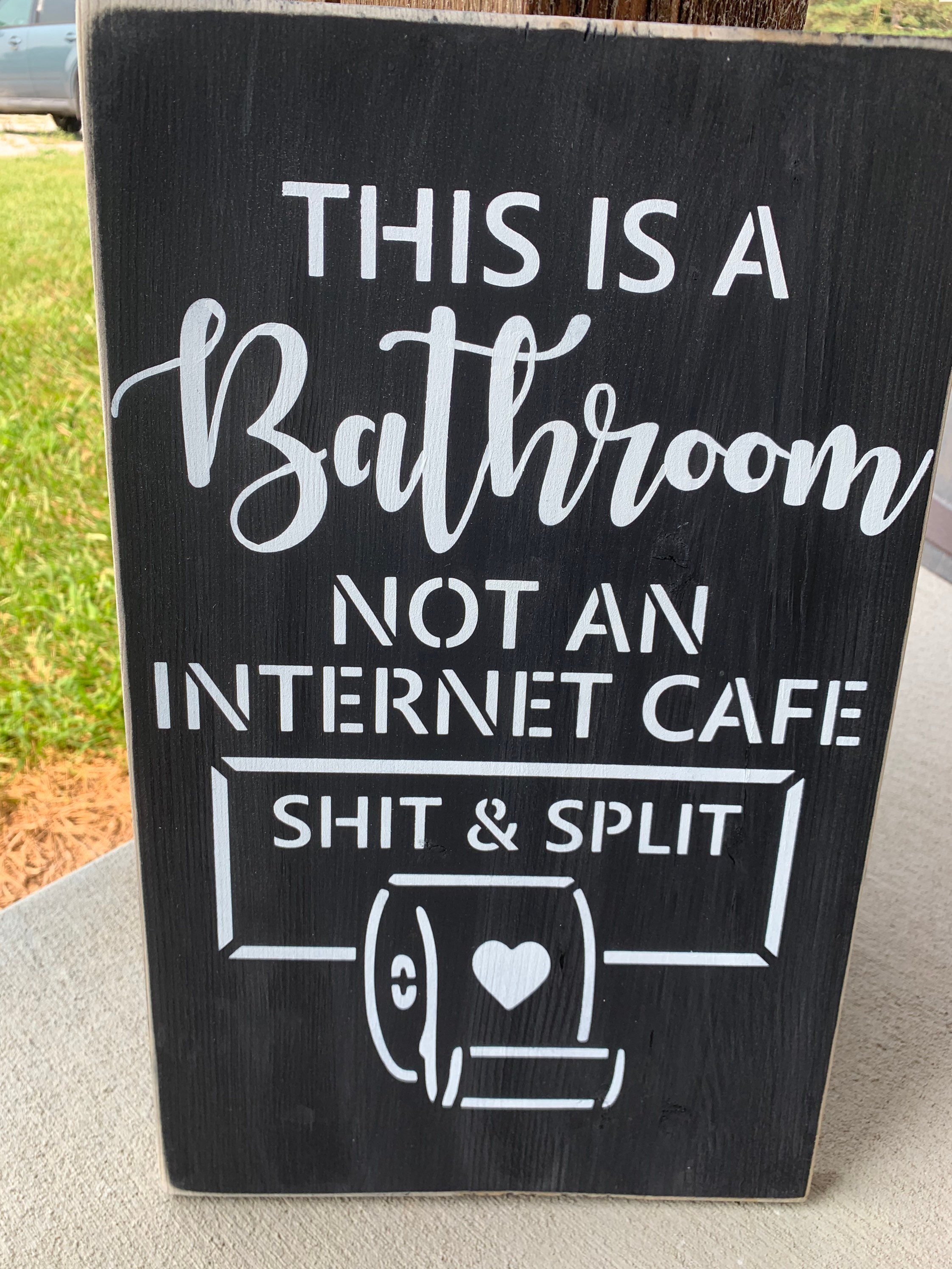 Bathroom Humor Sign Funny Potty Humor Shit and Split | Etsy