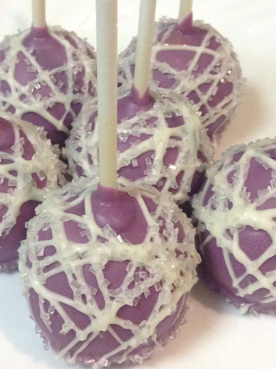 Purple Cake Pops: Princess Party Favors, White Drizzle (12ct ...