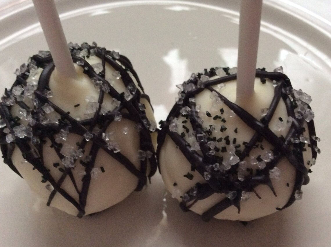 Black Cake Pops Wedding Cake Pops White Cake Pops Anniversary - Etsy